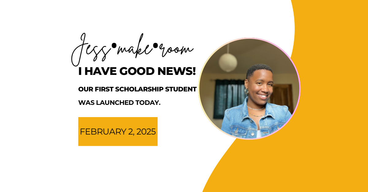 Jess sends her first scholarship student to university – jess•make•room